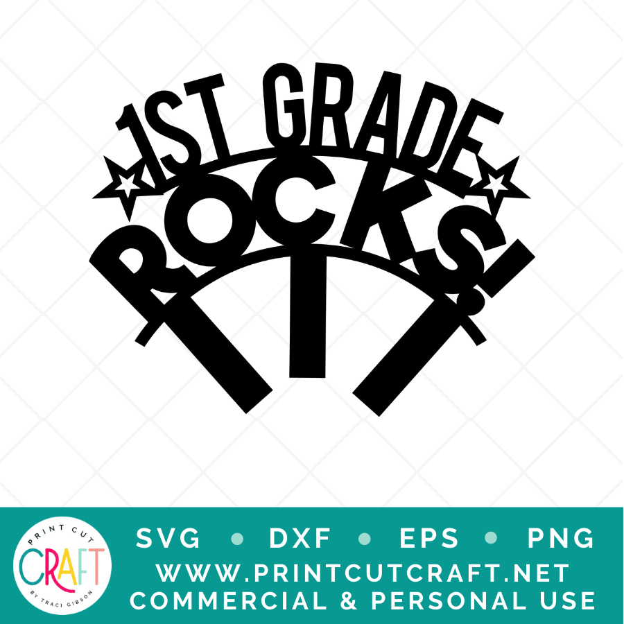 First Grade Rocks SVG / School SVG / Stuent SVG – Print Cut Craft
